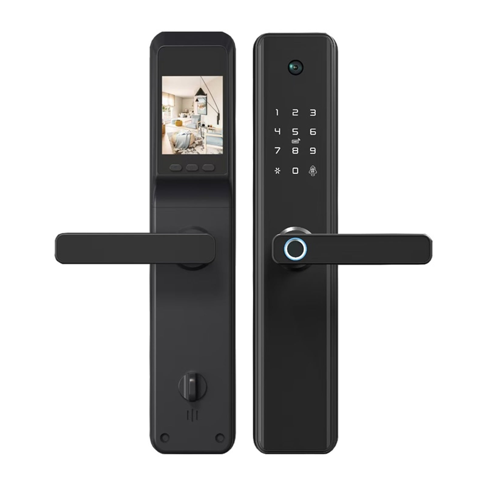 Fingerprint Door Lock Smart Camera Monitor Display With 5 Unlock Method ...