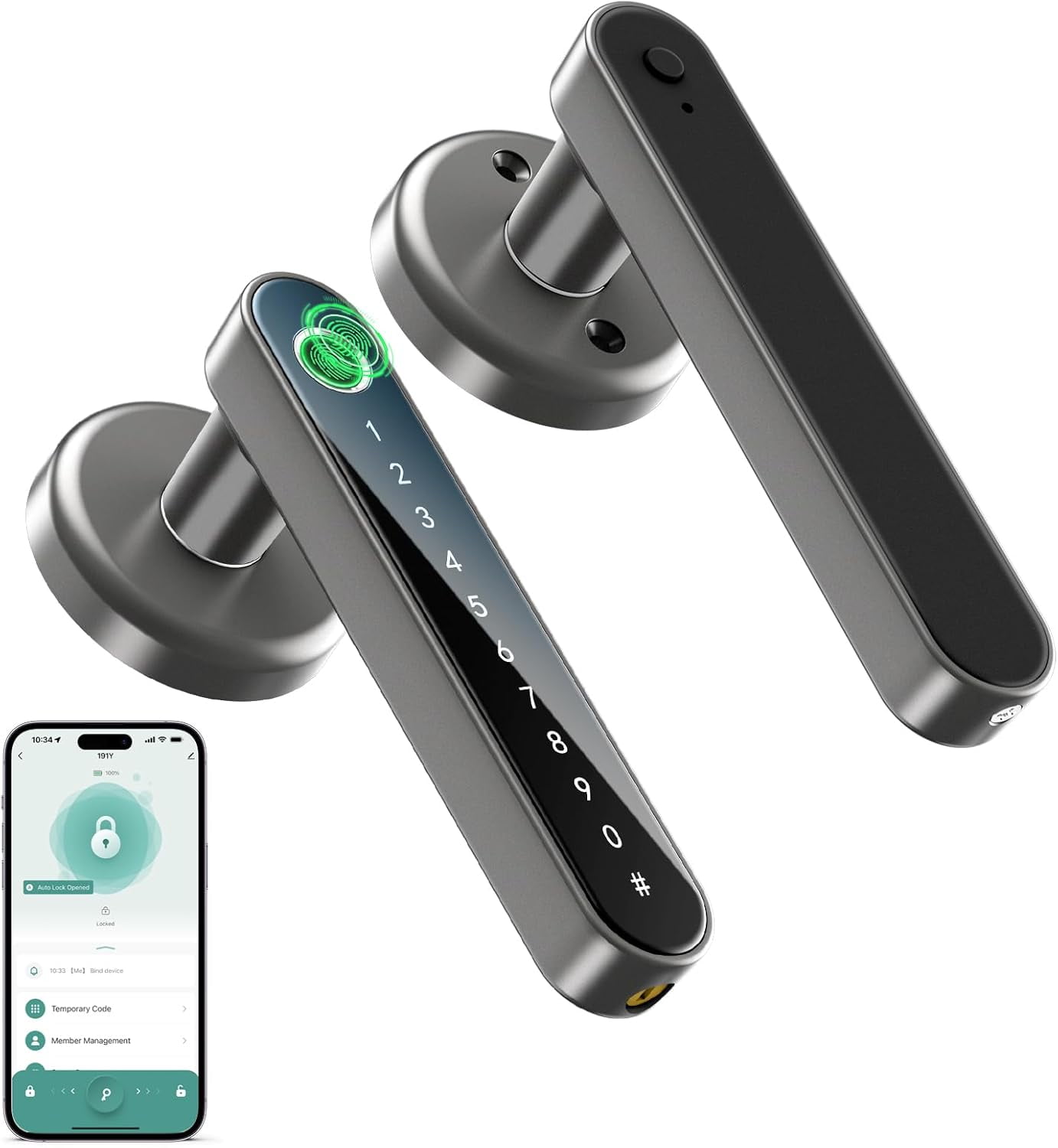 Fingerprint Door Lock Smart Door Lock with Keypad Keyless Entry Door ...