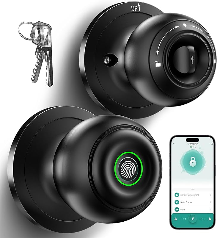 Fingerprint Door Lock, Smart Fingerprint Door Handle with Lock ...