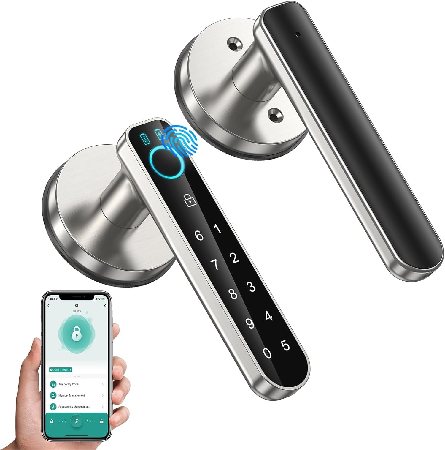Fingerprint Door Lock-biometric Door Lock- Door knob-with passcode ...
