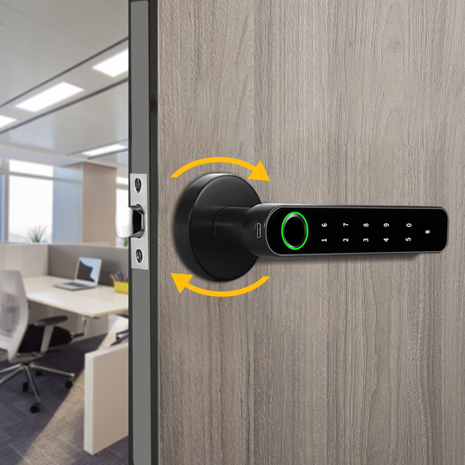 Fingerprint Door Lock with Key Biometric Password Smart Door Lock ...