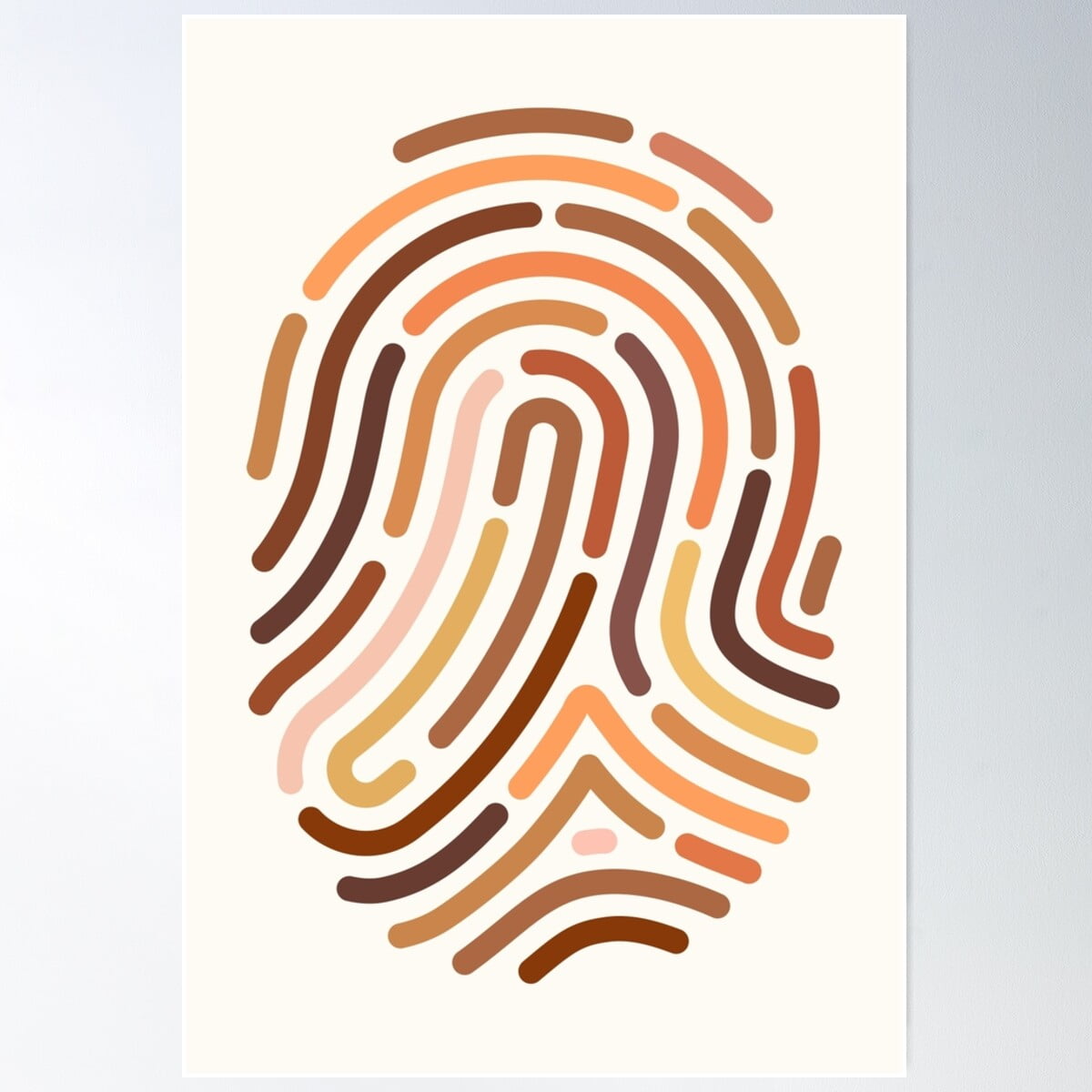 Fingerprint For One Human Race. Anti-Racism Illustration Poster Wall ...