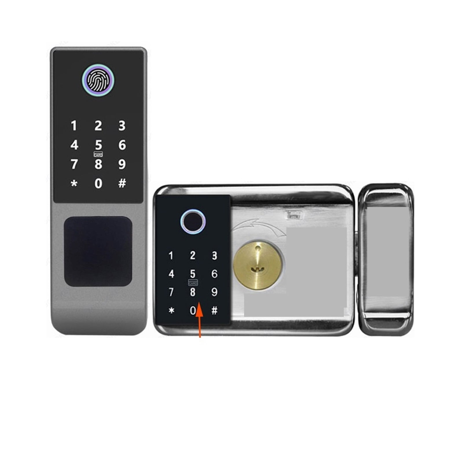 Fingerprint Gate Door Lock Outdoor Waterproof Smart with Remote Control ...