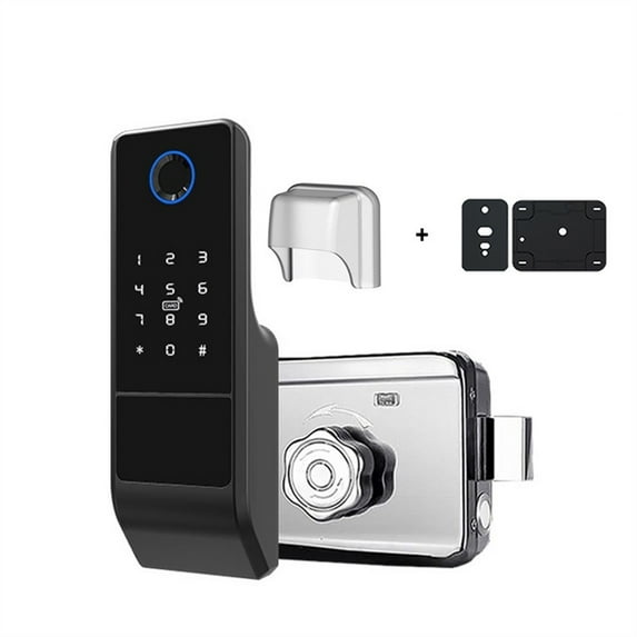 Fingerprint Gate Lock Tuya Outdoor Smart Door Lock Digital IC Card Rim ...