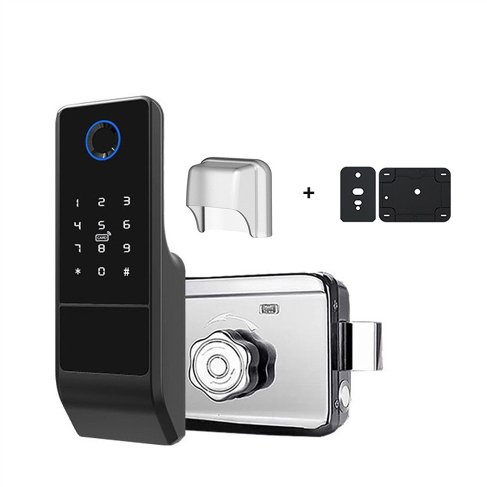 Fingerprint Gate Lock Tuya Outdoor Smart Door Lock Digital IC Card Rim ...