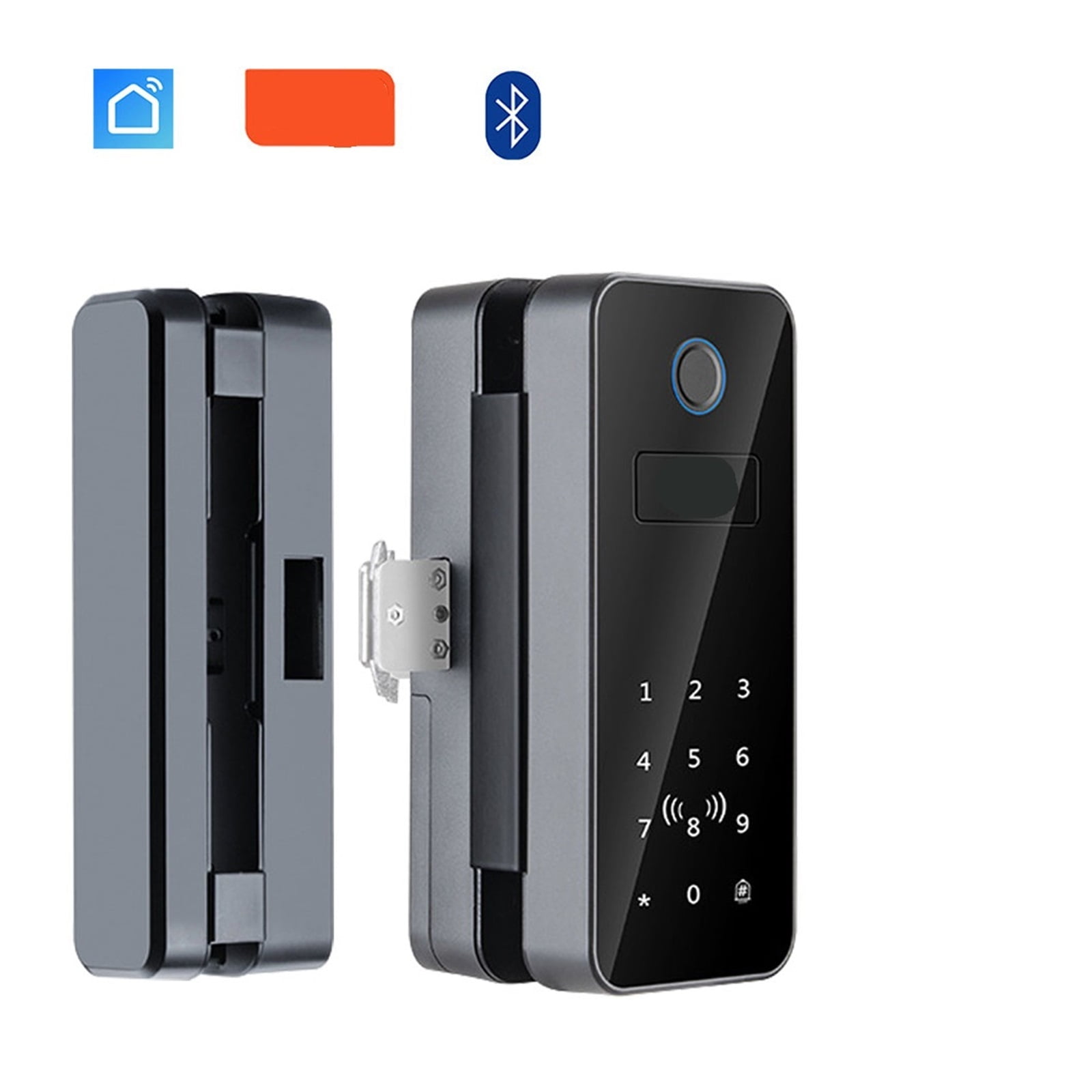 Fingerprint Glass Door Lock Office Electronic Smart Card Lock with ...