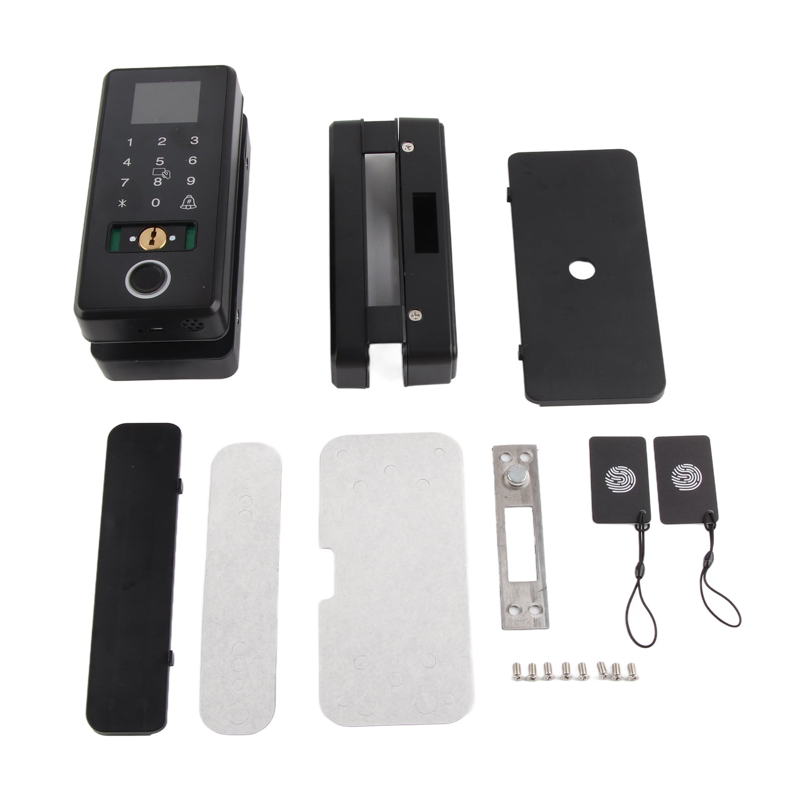 Fingerprint Glass Door Lock, Touch Screen Safe with Low Battery Alarm ...