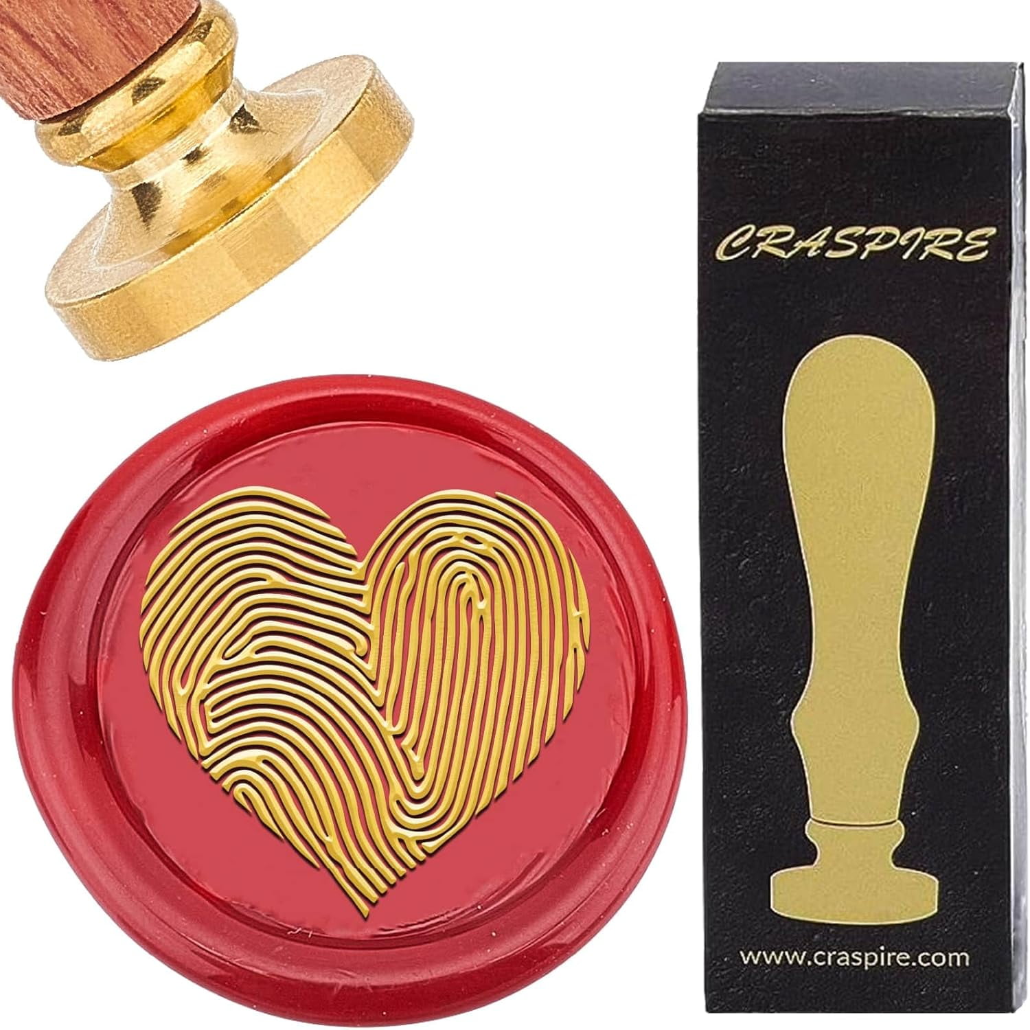 Fingerprint Heart Wax Seal Stamp 25mm Removable Sealing Wax Stamps ...