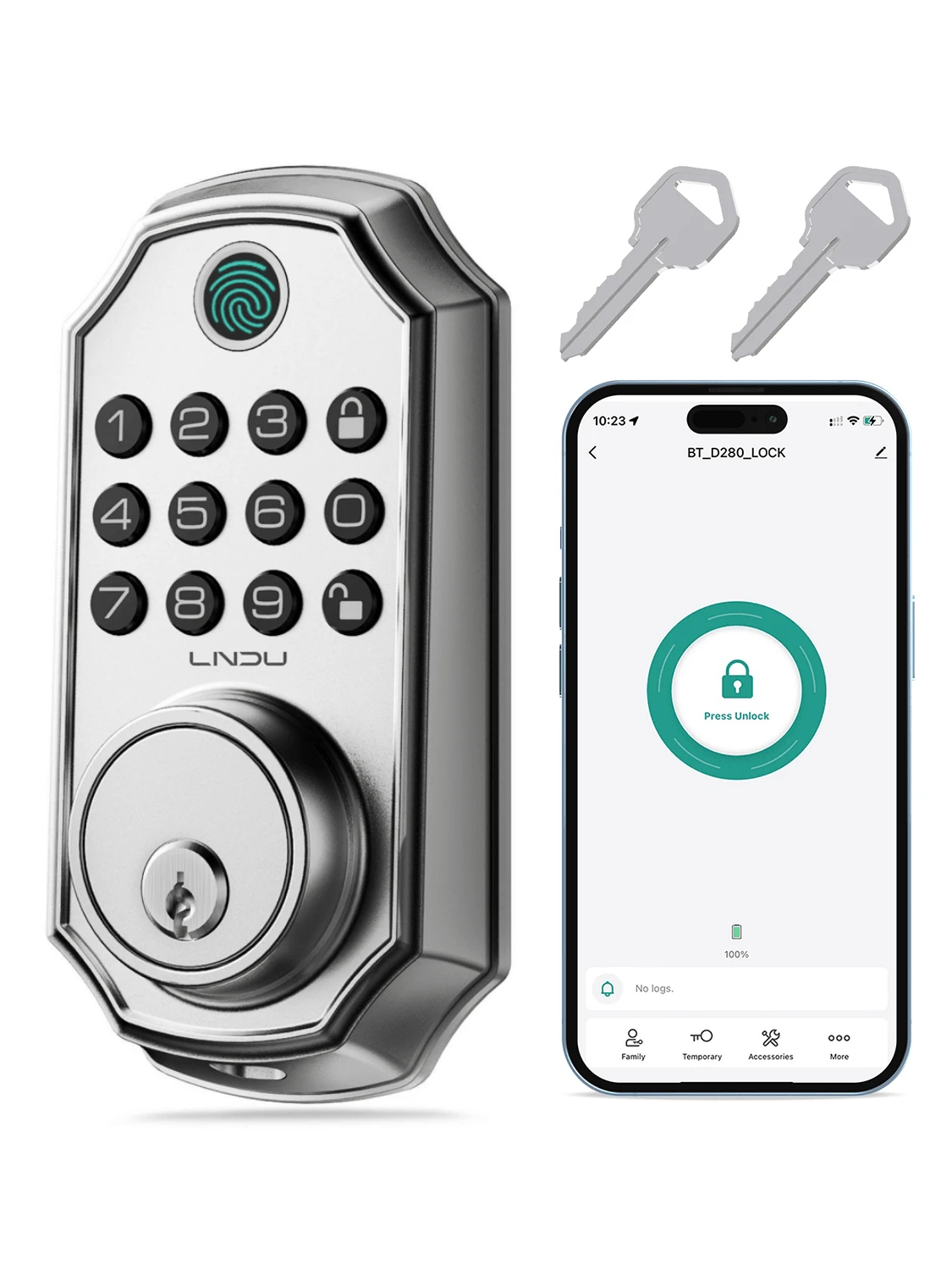 Fingerprint Keyless Entry Door Lock With App Control, Smart Door Lock ...
