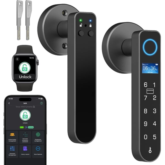 Fingerprint Keyless Entry Door Lock with Code Card NFC APP Keypad ...