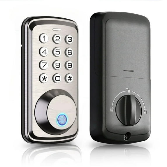 Fingerprint Keyless Entry Door Lock Deadbolt,Two Back-up Keys, 20 Touch ...