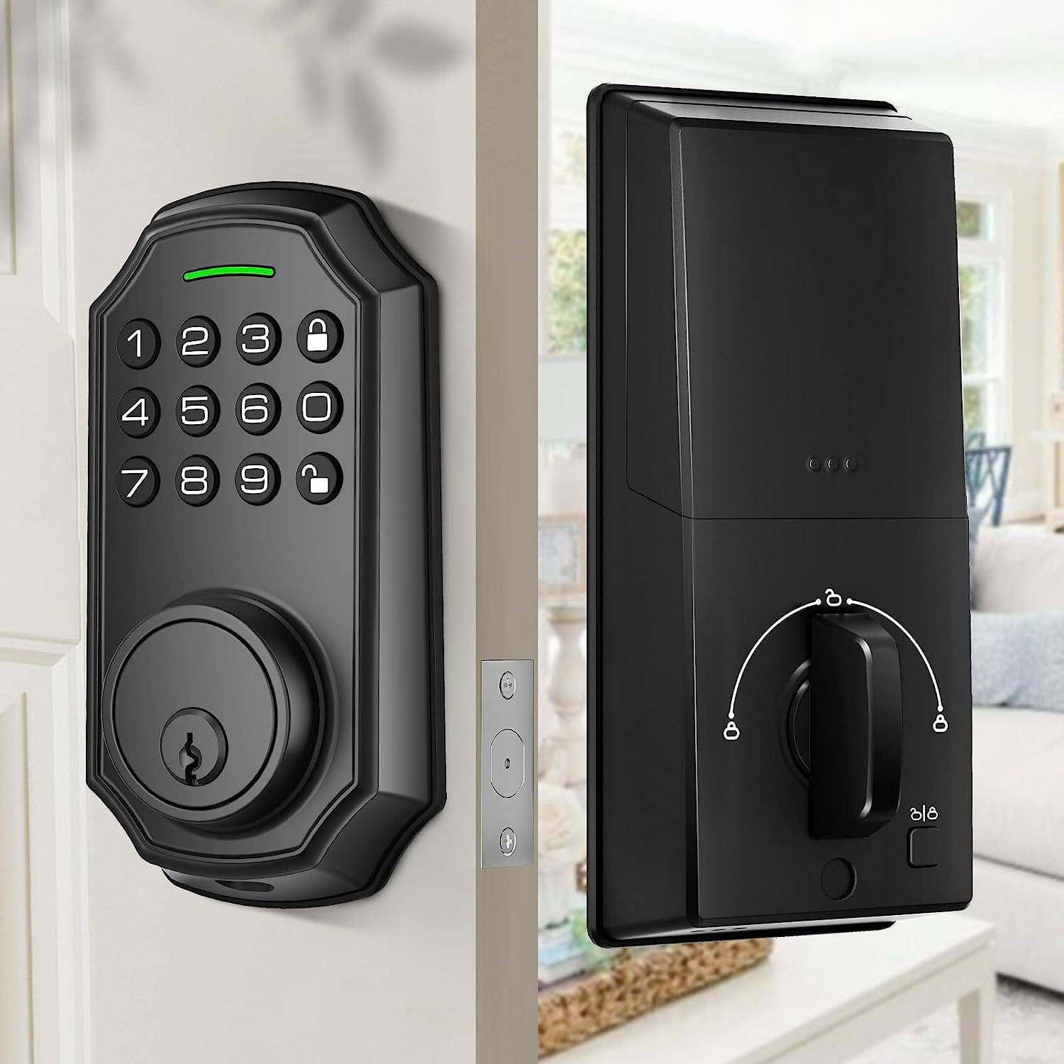 Fingerprint and Keypad Deadbolt Smart Lock - Keyless Entry with App ...