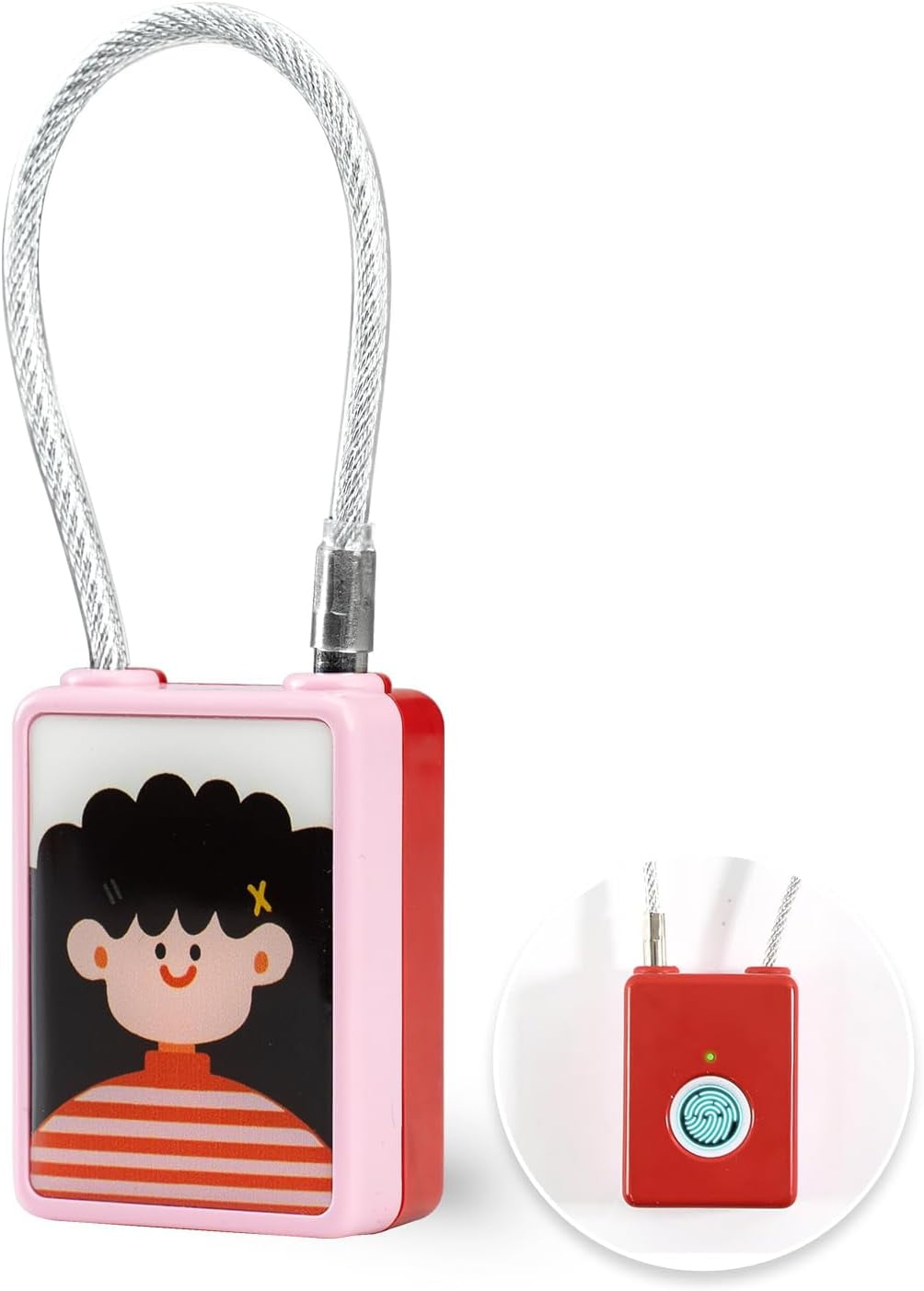 Fingerprint Padlock, Fingerprint Cable Lock Keyless USB Rechargeable ...