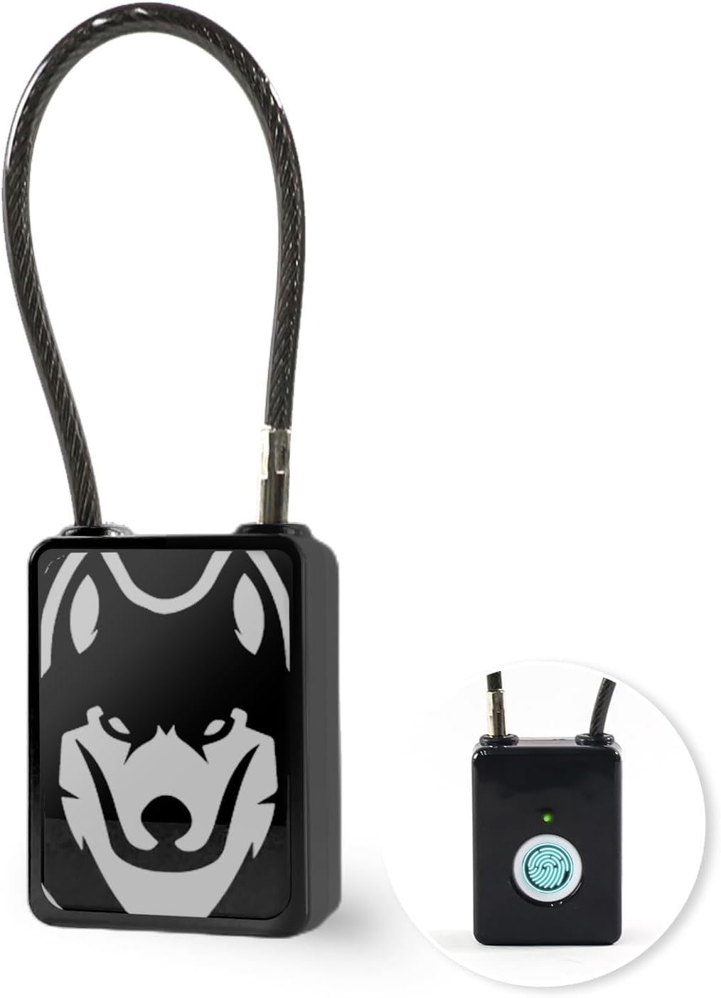 Fingerprint Padlock, Fingerprint Cable Lock Keyless USB Rechargeable ...