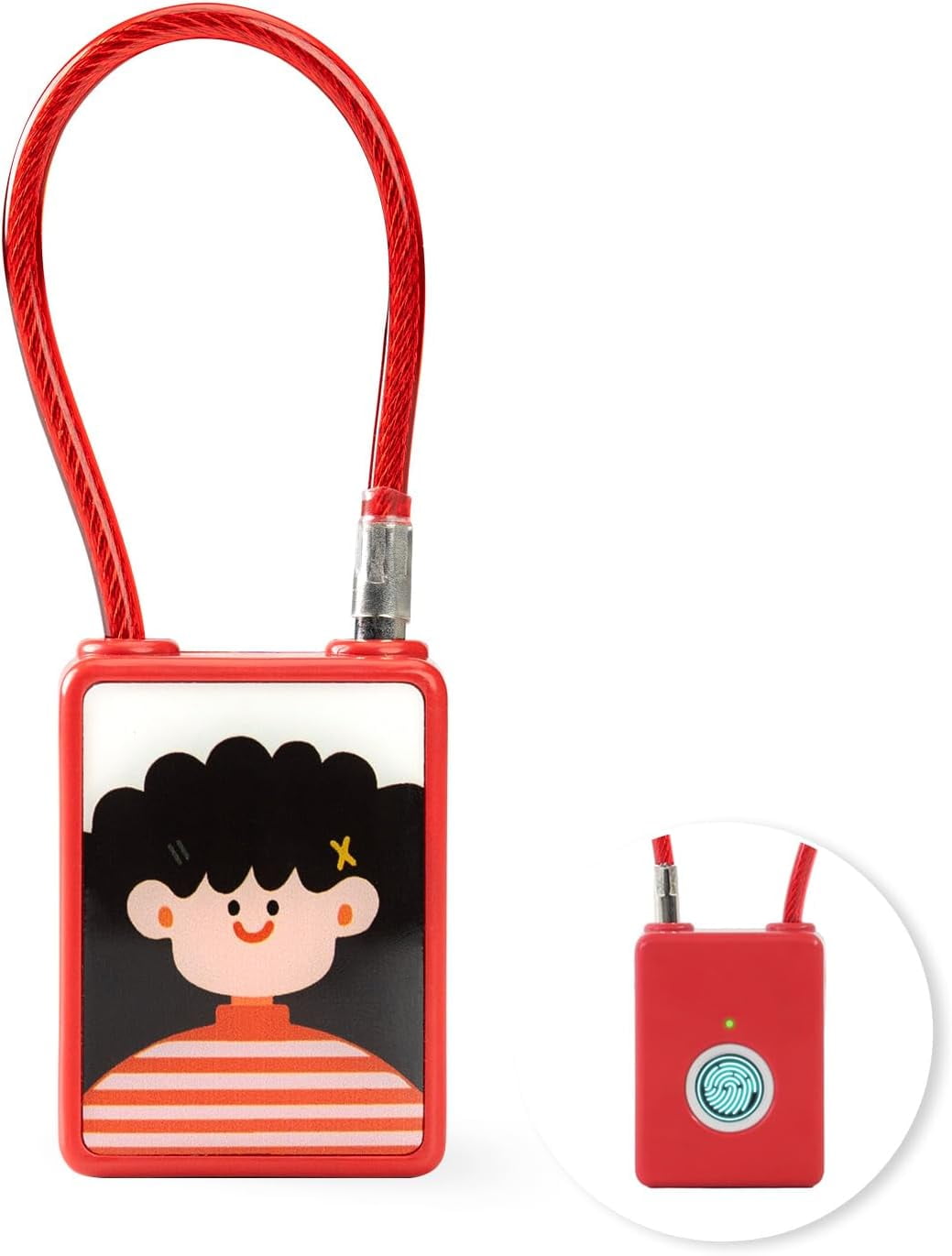 Fingerprint Padlock, Fingerprint Cable Lock Keyless USB Rechargeable ...