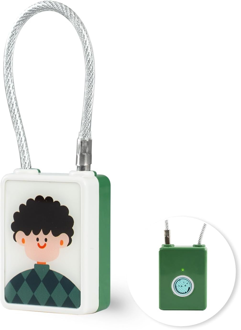 Fingerprint Padlock, Fingerprint Cable Lock Keyless USB Rechargeable ...