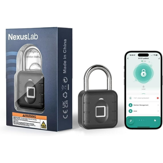 Fingerprint Padlock, Locker Lock, Gym Lock with TUYA App Control, IP67 ...