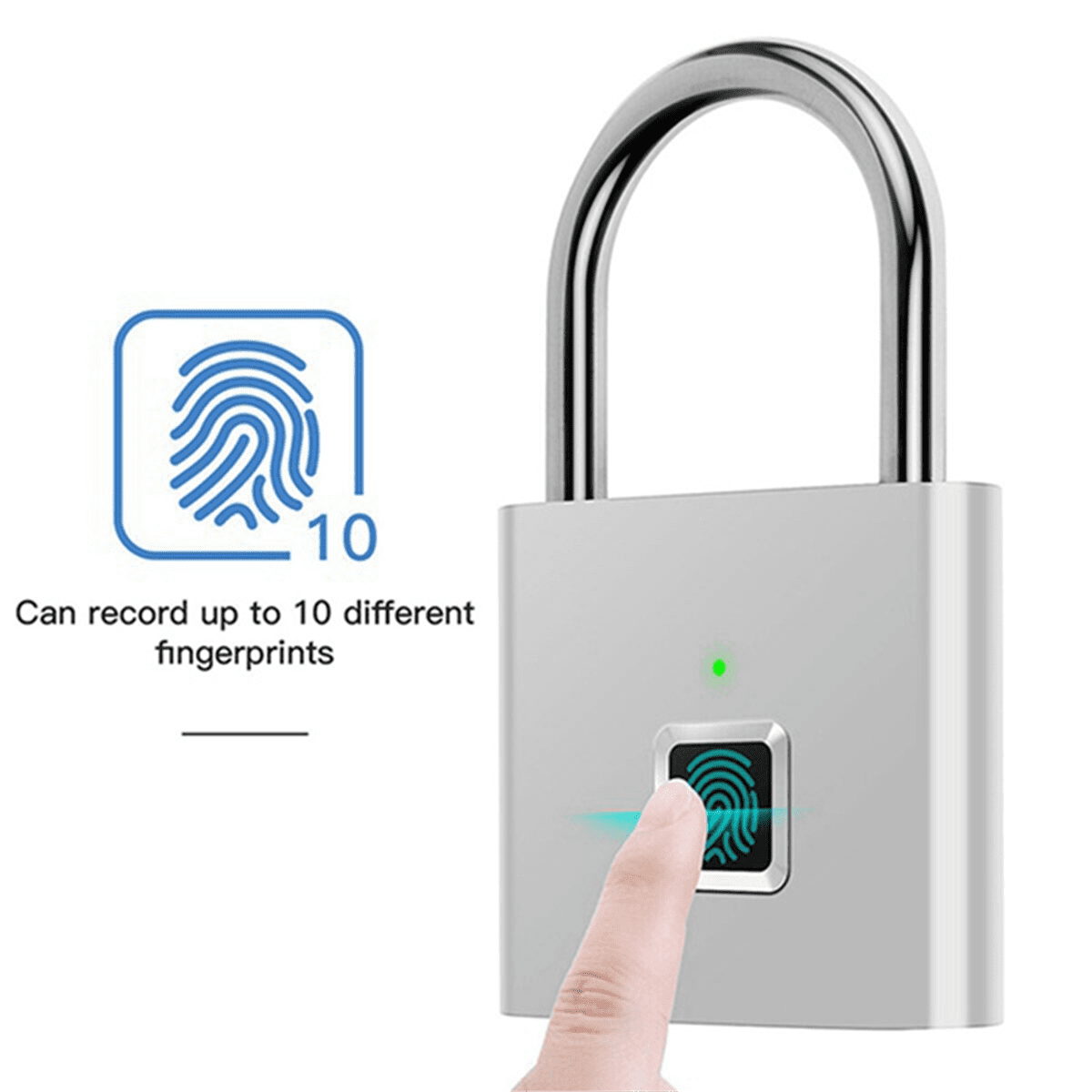 Fingerprint Padlock, Portable Anti-Theft USB Charging Fingerprint Lock ...