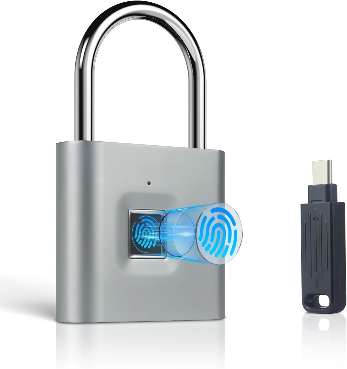 Fingerprint Padlock, Portable USB Charging with Reset Key, Smart ...