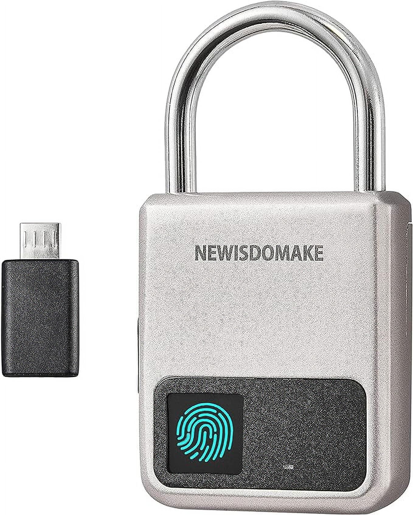 Fingerprint Padlock, Smart Padlock with USB Charging Support ...