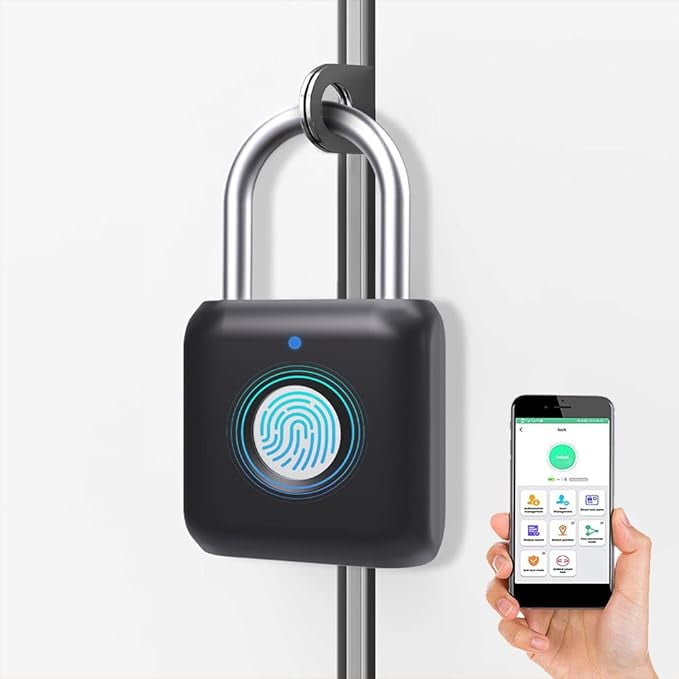 Fingerprint Padlock eLinkSmart App Locker Lock Fingerprint & Phone App ...