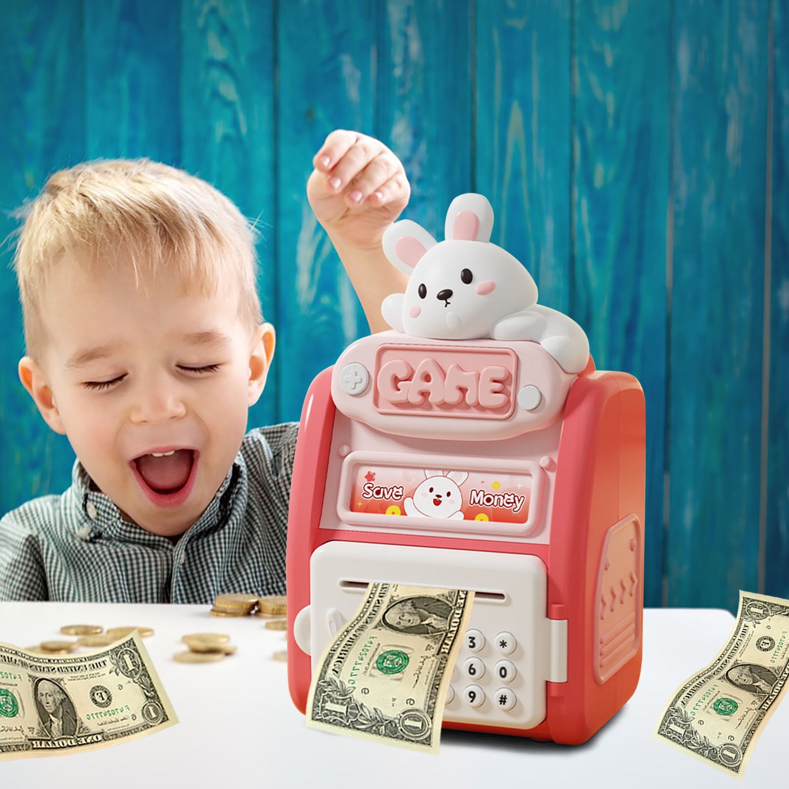 Fingerprint Password Lock Cute Pet Pig Bank for Kids - Smart Automatic ...