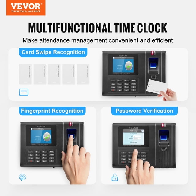 Fingerprint & RFID Time Clock for Employee Attendance – Standalone ...
