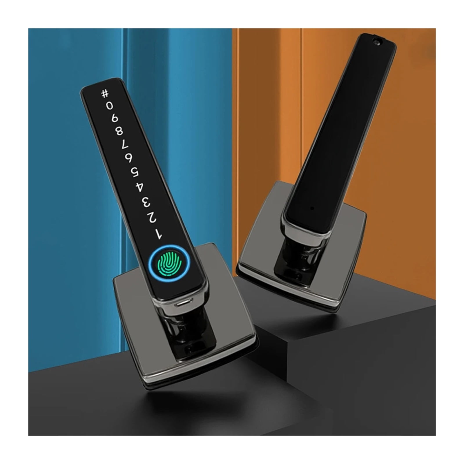 Fingerprint Smart Door Lock with Handle Keyless Entry Passcodes Knobs ...
