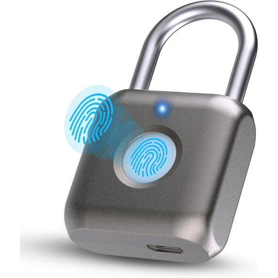 Fingerprint Smart Padlock Lock, Biometric Metal Keyless Thumbprint Lock ...