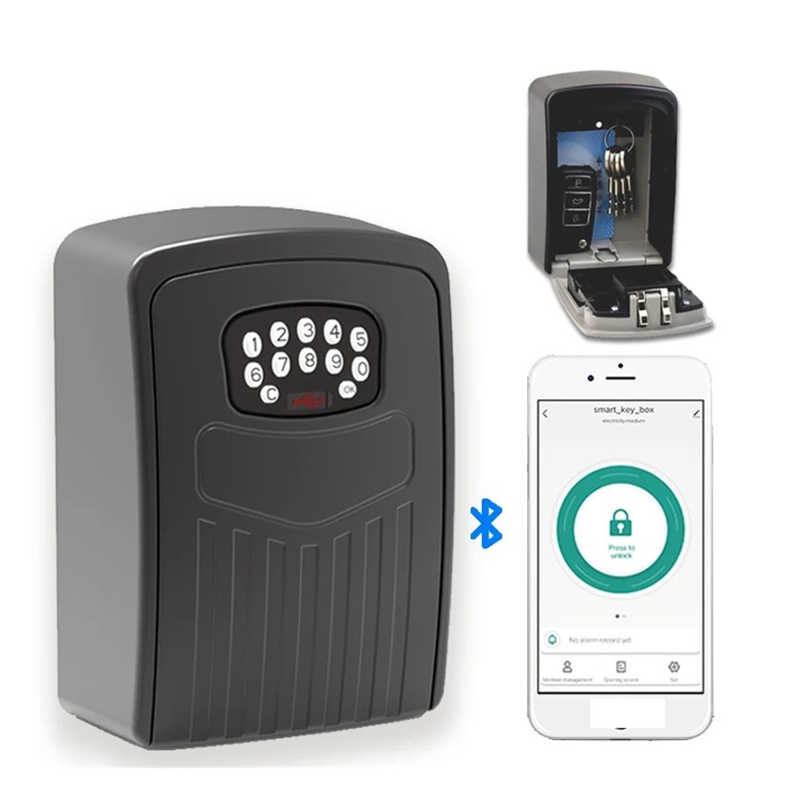 Fingerprint or Password Safe Key Box Bluetooth Storage Lock Box Smart ...