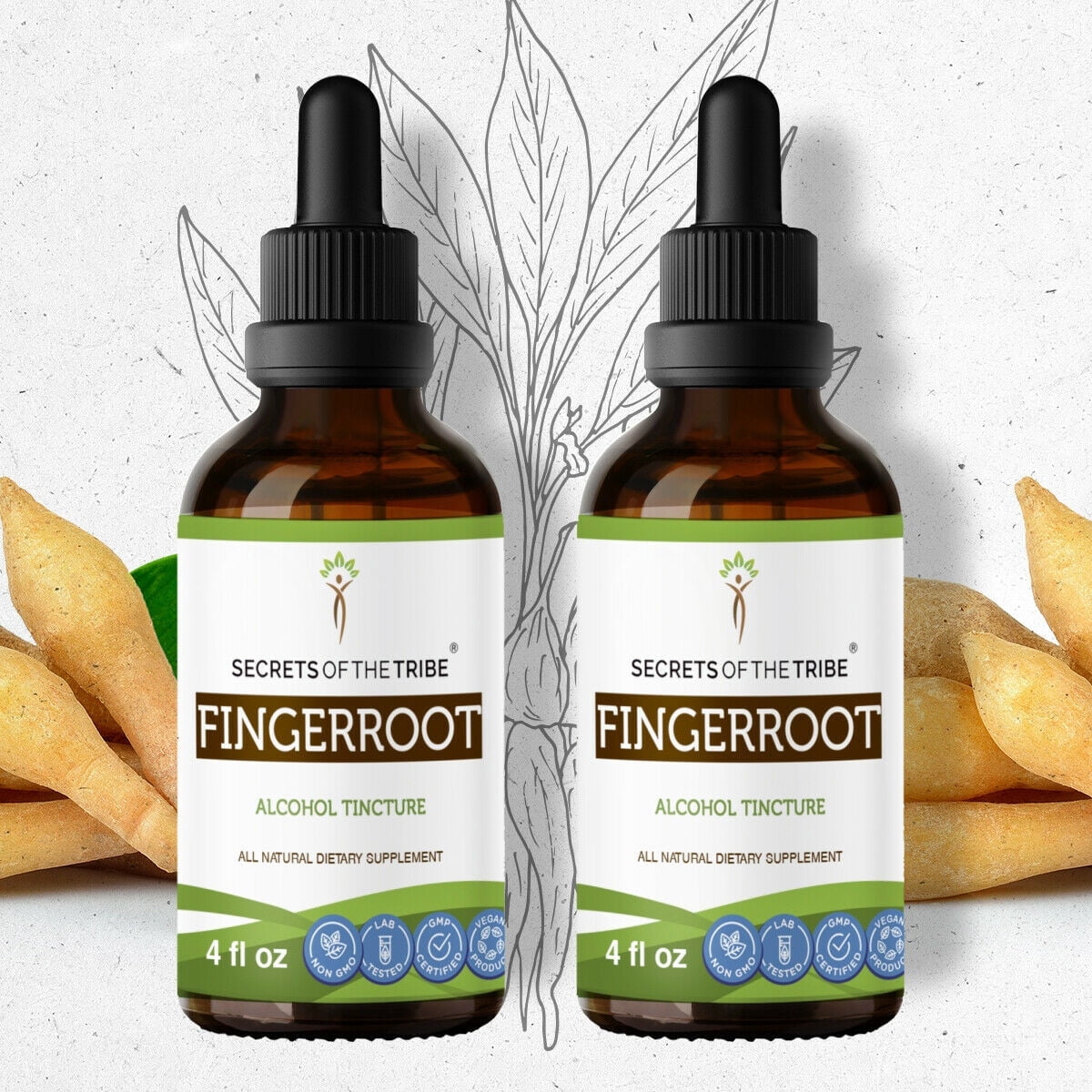 Secrets of the Tribe Fingerroot Tincture Dietary Supplement, Natural ...