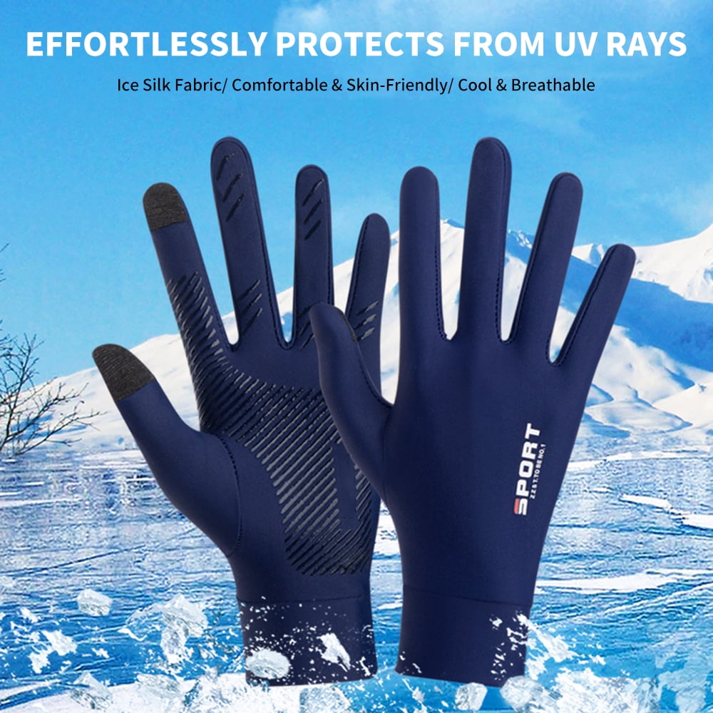 Fingers Summer UV Protection Gloves, Two-Fingerless Non-Slip Gloves For ...