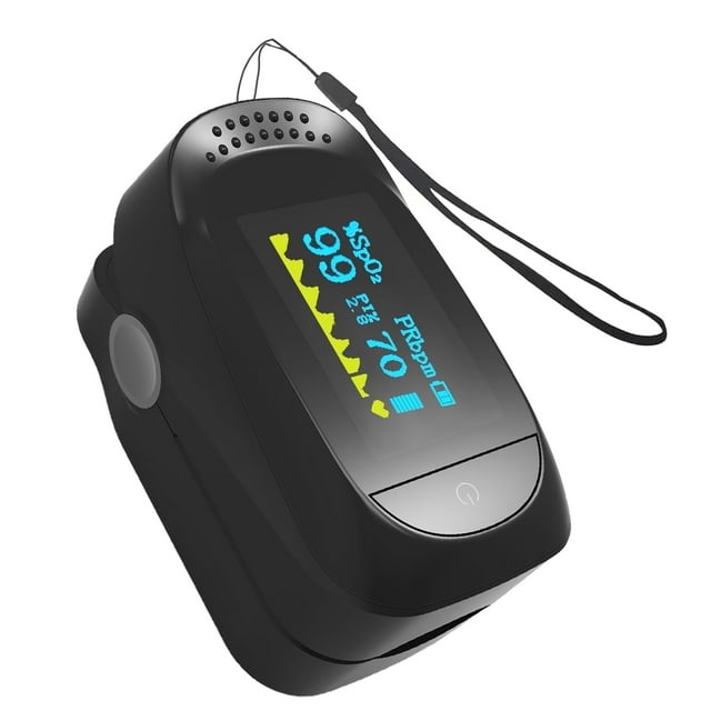 Fingertip Pulse Oximeter, Blood Oxygen Monitor with Lanyard, OLED Heart ...