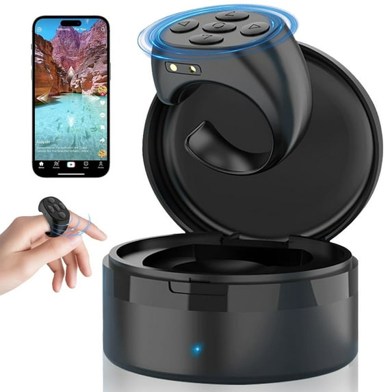 Fingertip Wireless Bluetooth Remote Control, Scrolling Page Turner Ring ...