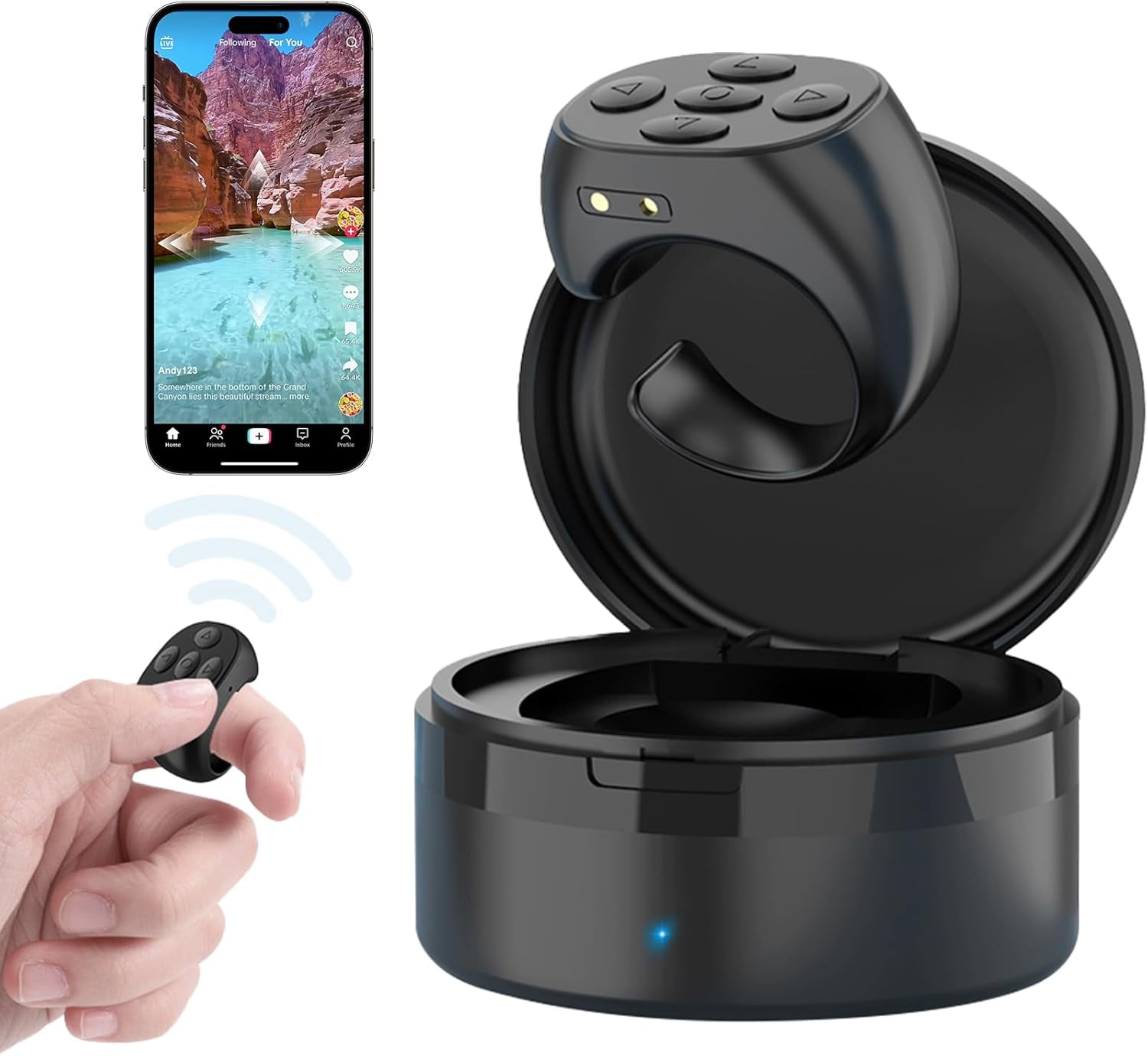 Fingertip Wireless Bluetooth Remote Control-Upgrades Remote Tiktok ...