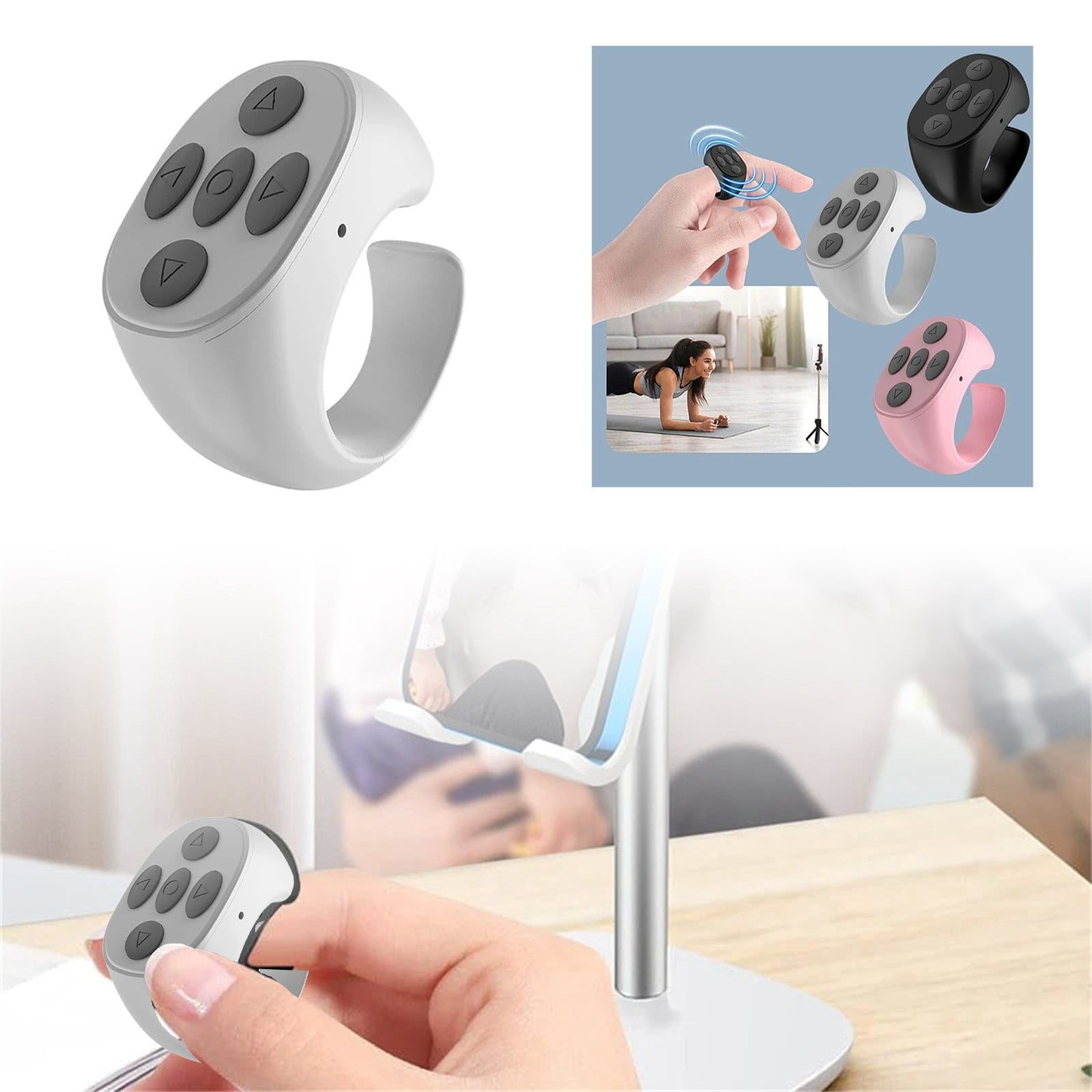 Fingertip Wireless Remote Control Page Turner Scrolling Rings ...