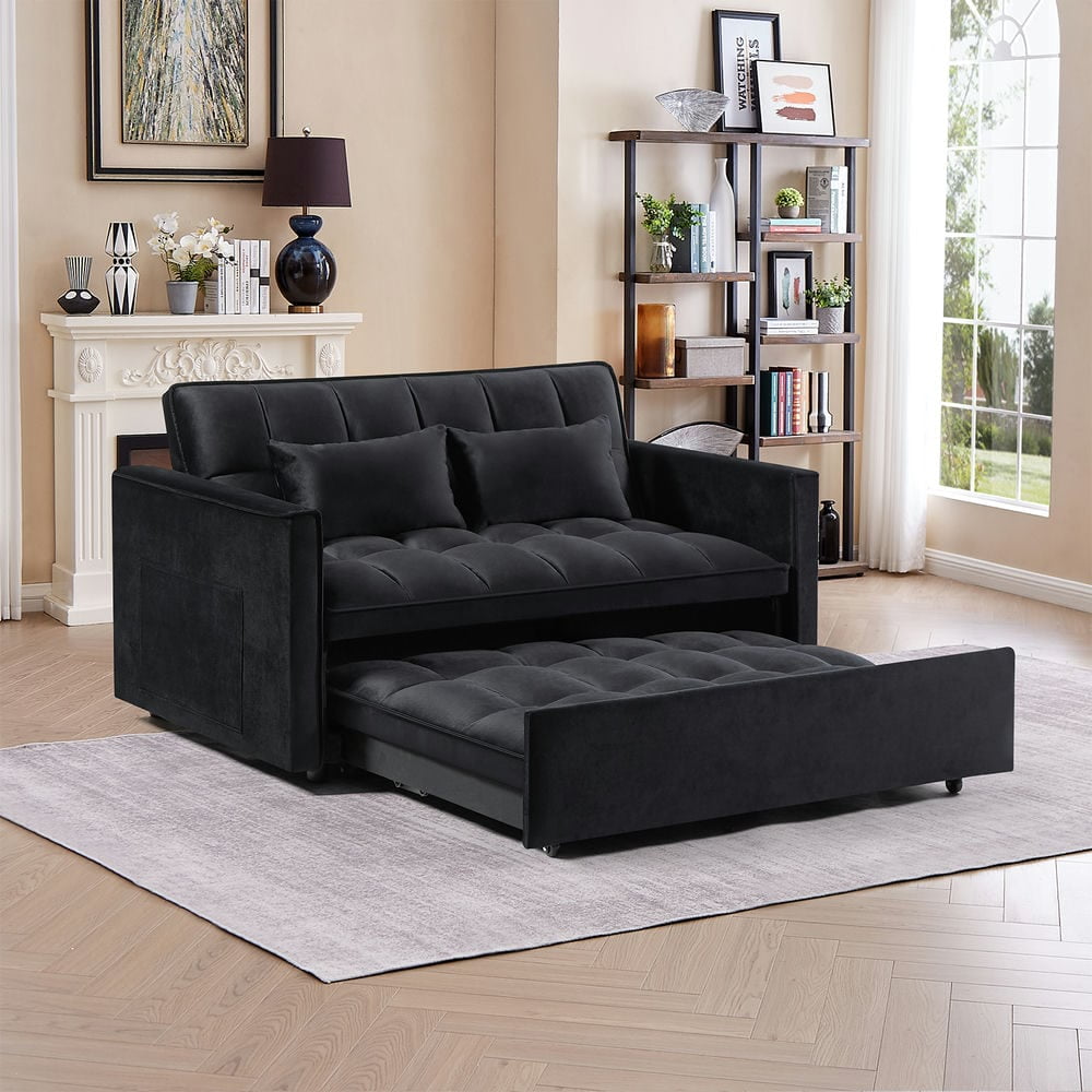 Finihen 3 in 1 Convertible Sleeper Sofa Bed with Side Pocket ...