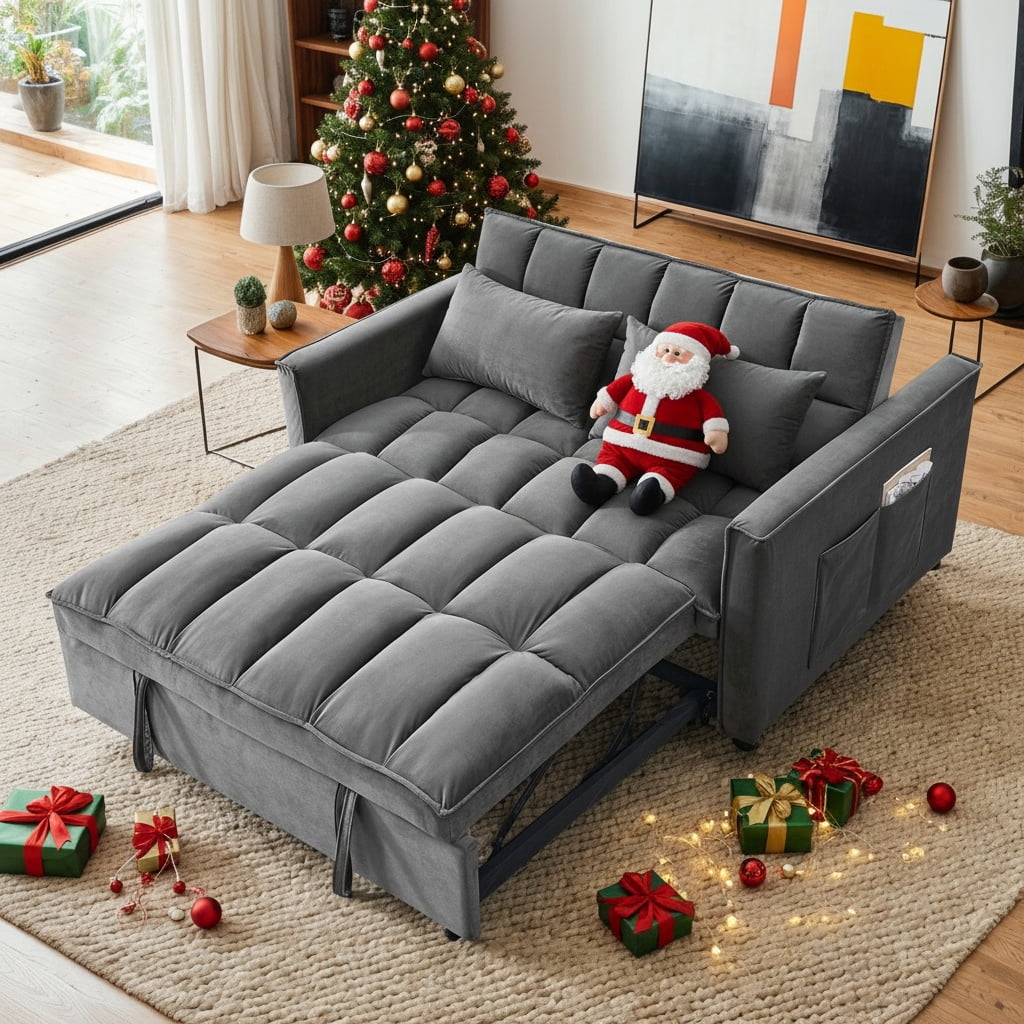 Demi Bonn 3 in 1 Convertible Sleeper Sofa Bed with Side Pocket ...