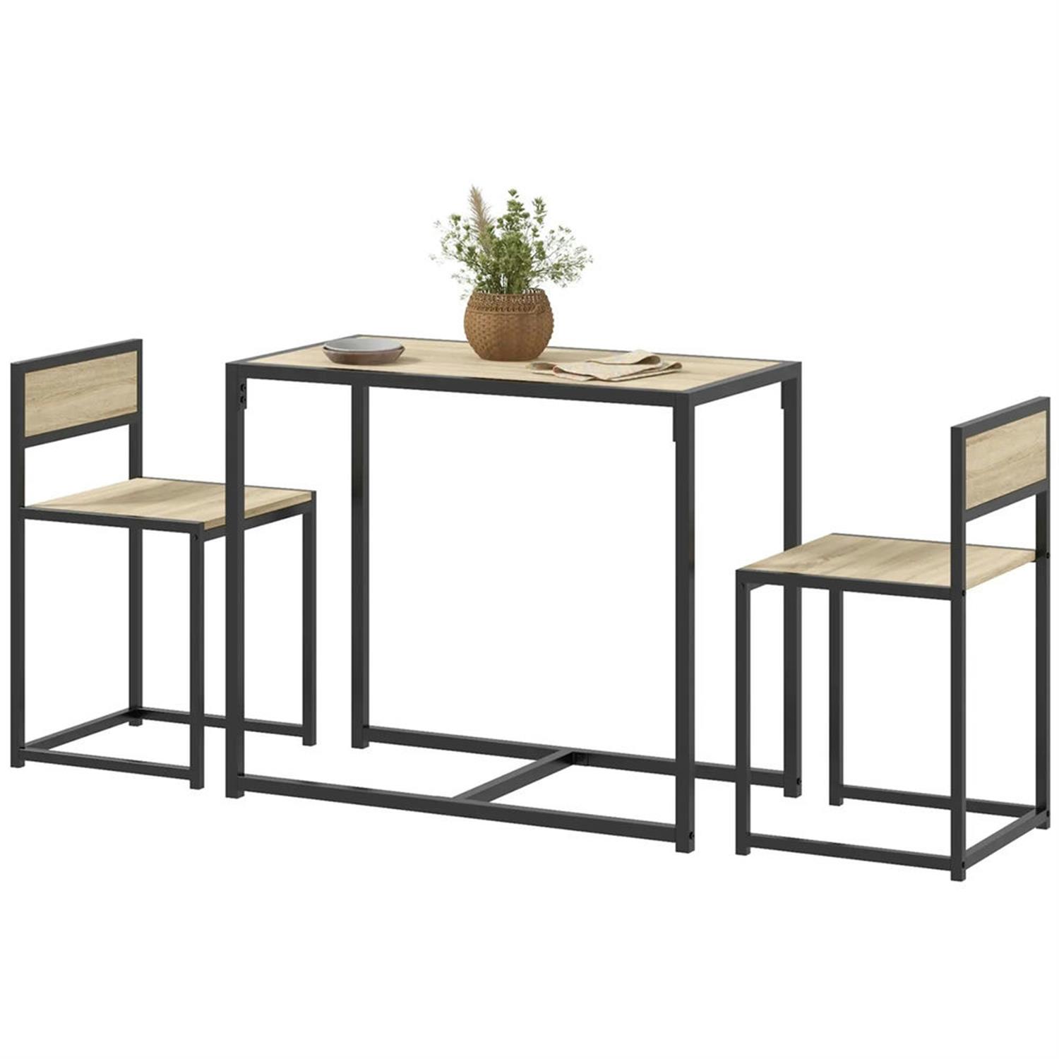 Finihen 3 Piece Dining Table Set for Small Spaces, Industrial Kitchen ...