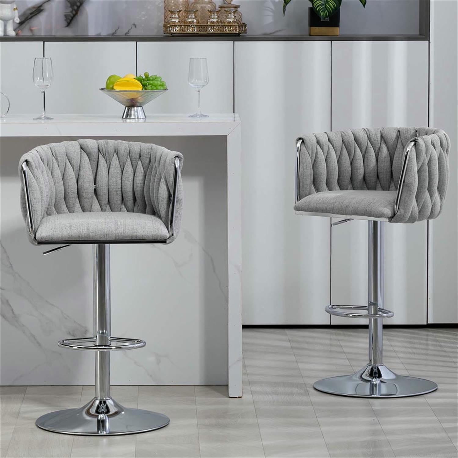 Finihen 35" Adjustable Counter Height Bar Stools Set of 2, Fabric Cover ...