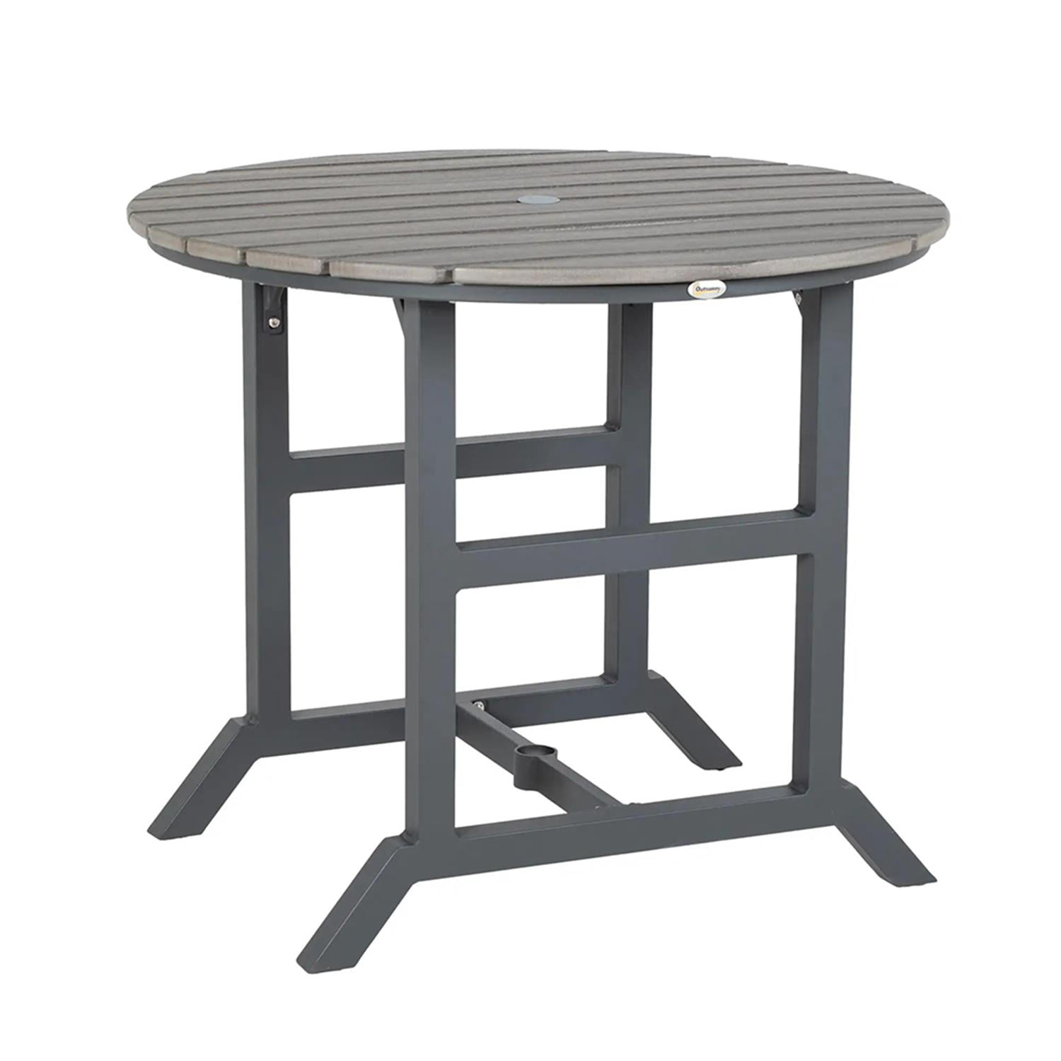 Finihen 35" Outdoor Bistro Tables with Umbrella Hole, Aluminum Frame ...