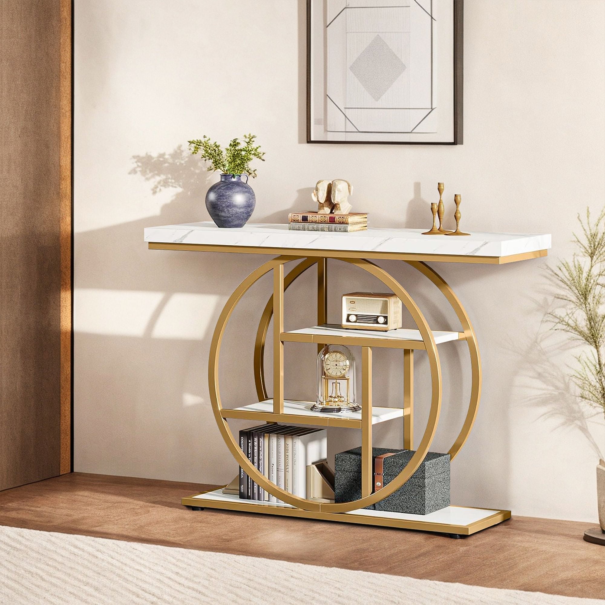 Finihen 41" Industrial Console Table for Entryway, Farmhouse Sofa ...