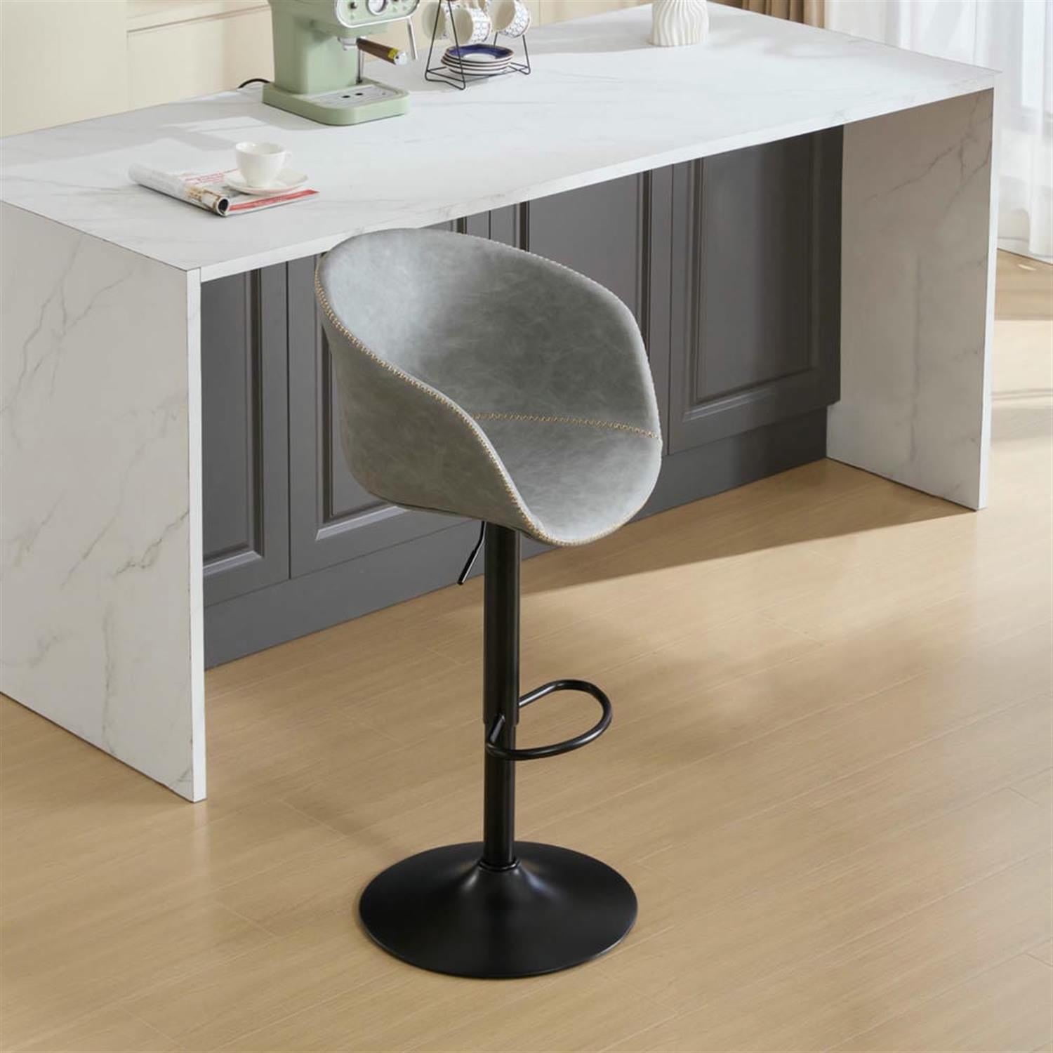 Finihen 44" Adjustable Counter Height Bar Stools, Upholstered Swivel ...