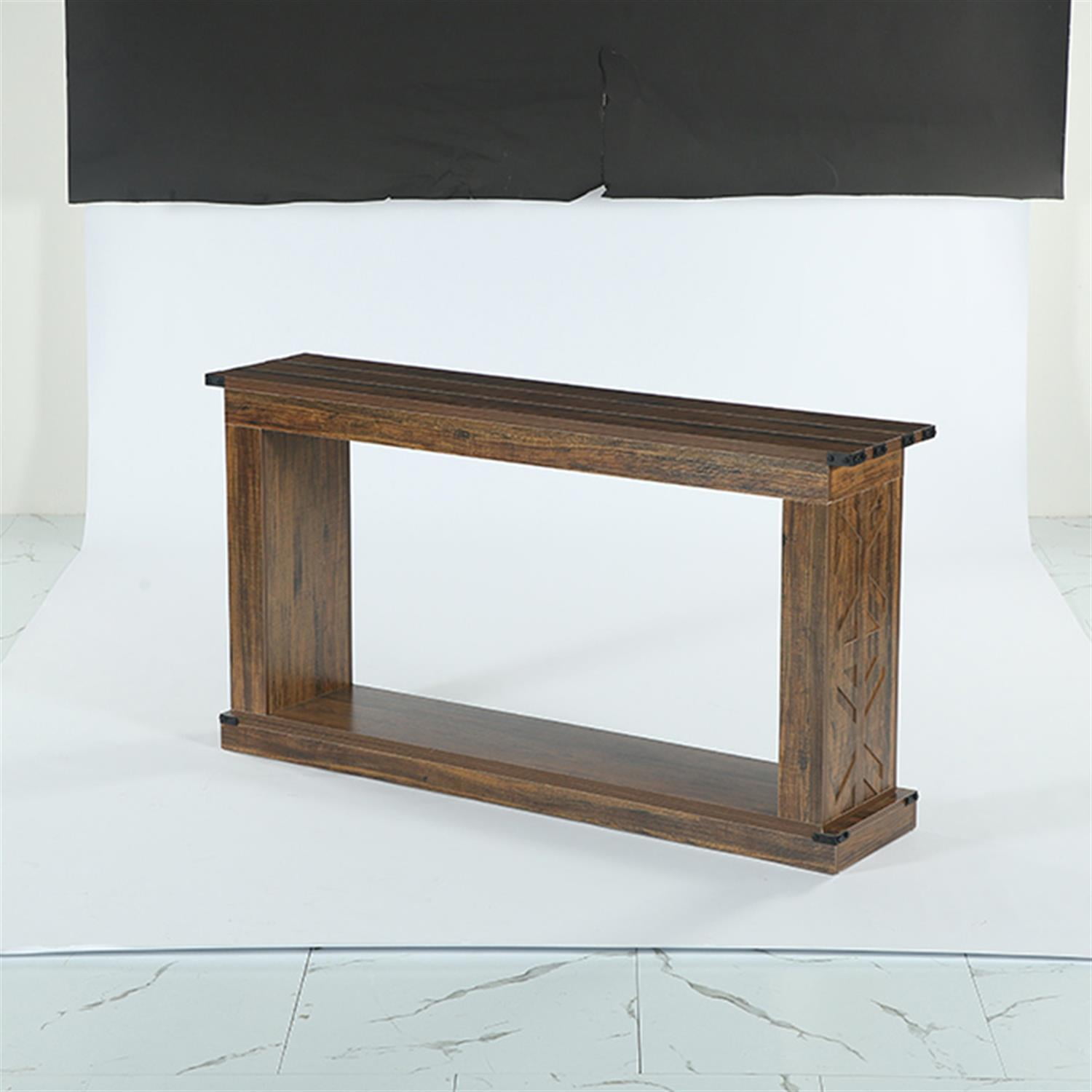 Finihen 63" Console Table, Farmhouse Wood Sofa Table 2-Tier Entryway ...