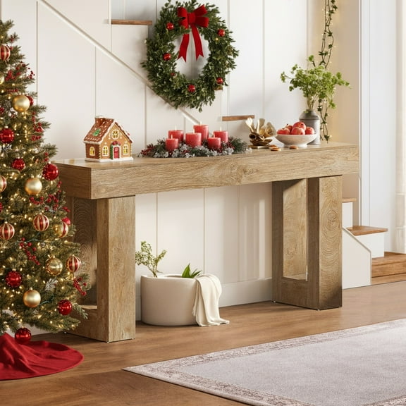 Demi Bonn 63" Farmhouse Console Table with Storage - Entryway Sofa ...