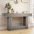Demi Bonn 63" Wood Console Table, Farmhouse 2-Tier Sofa Table Entryway ...