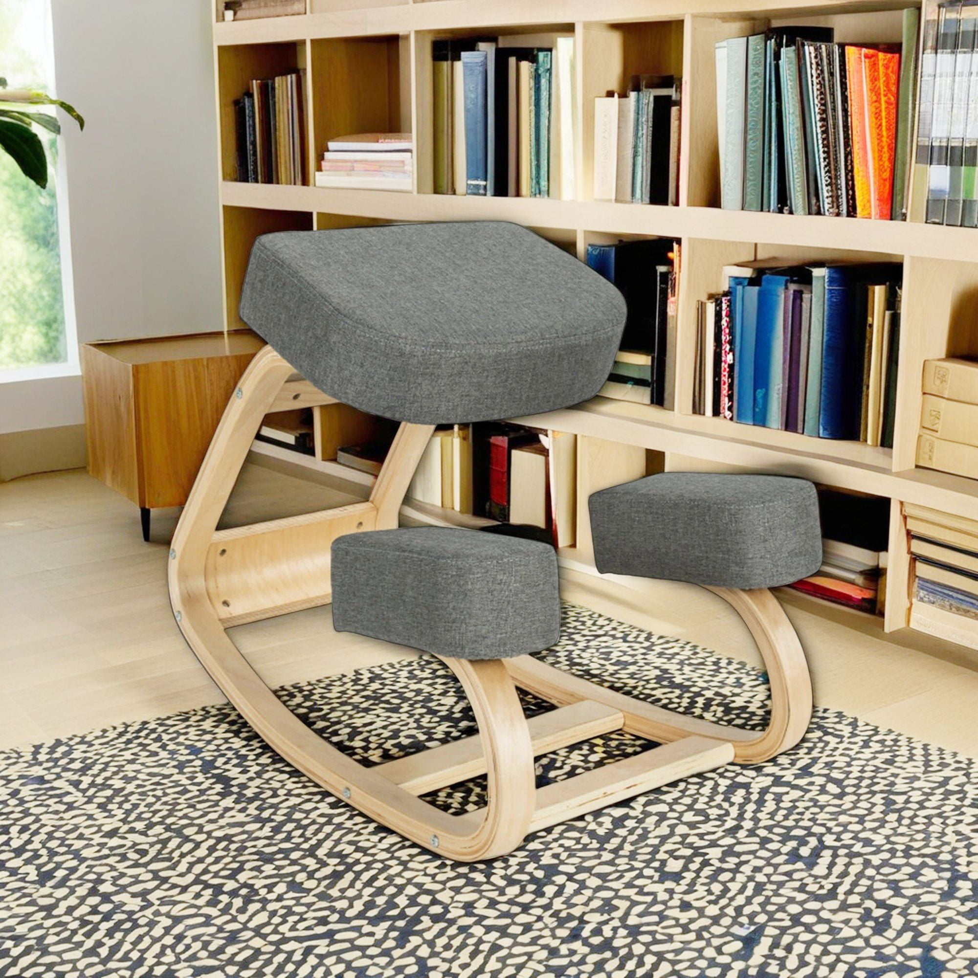 Finihen Ergonomic Kneeling Chair Rocking Office Desk Stool Upright ...