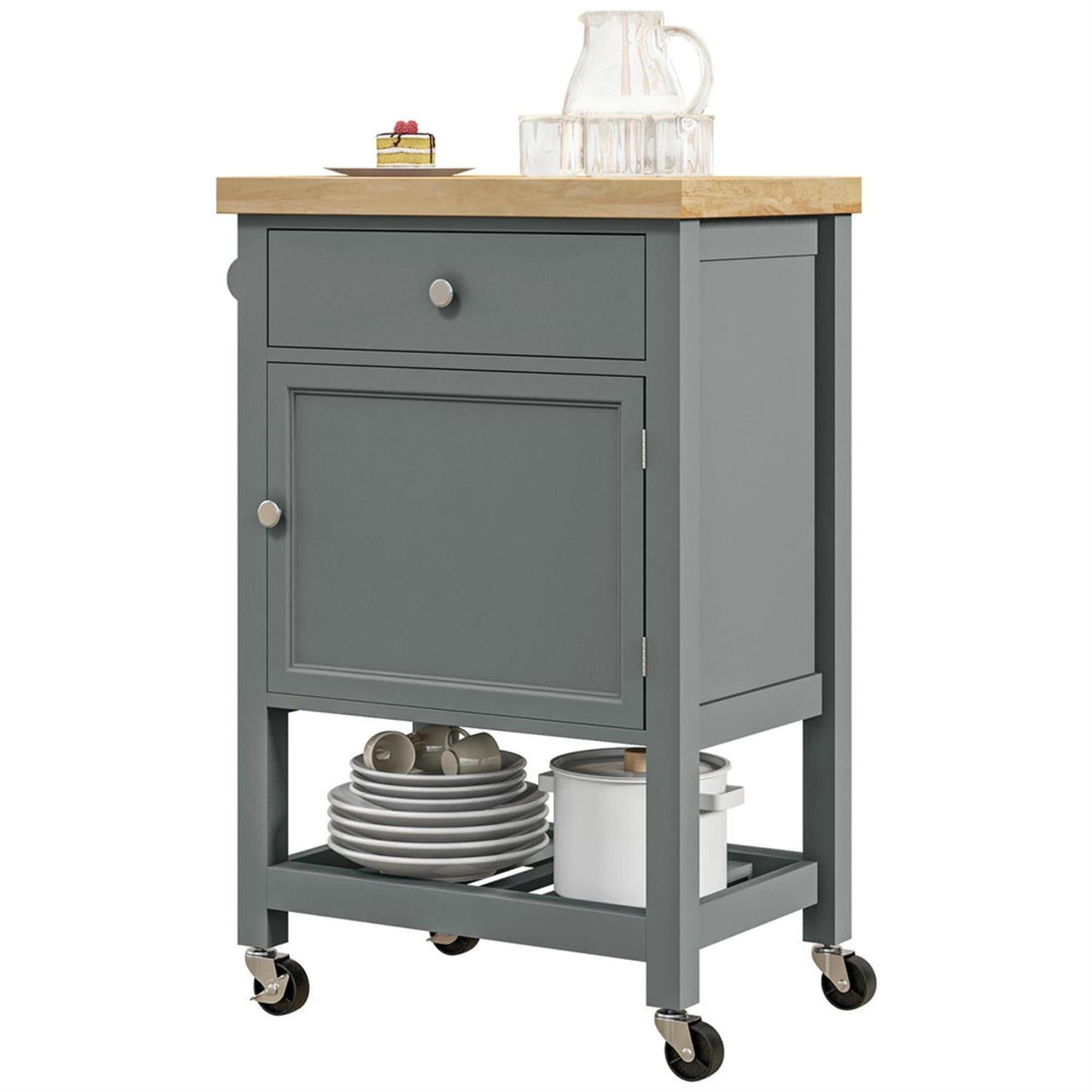 Finihen Kitchen Island Cart on Wheels with Storage, Rolling Dining Room ...
