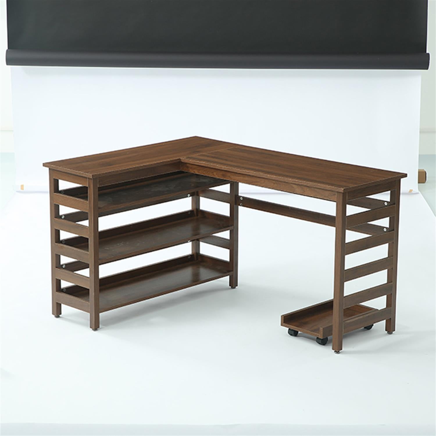 Finihen L-Shaped Executive Desk, 53" Corner Office Desk with 4-Tier ...