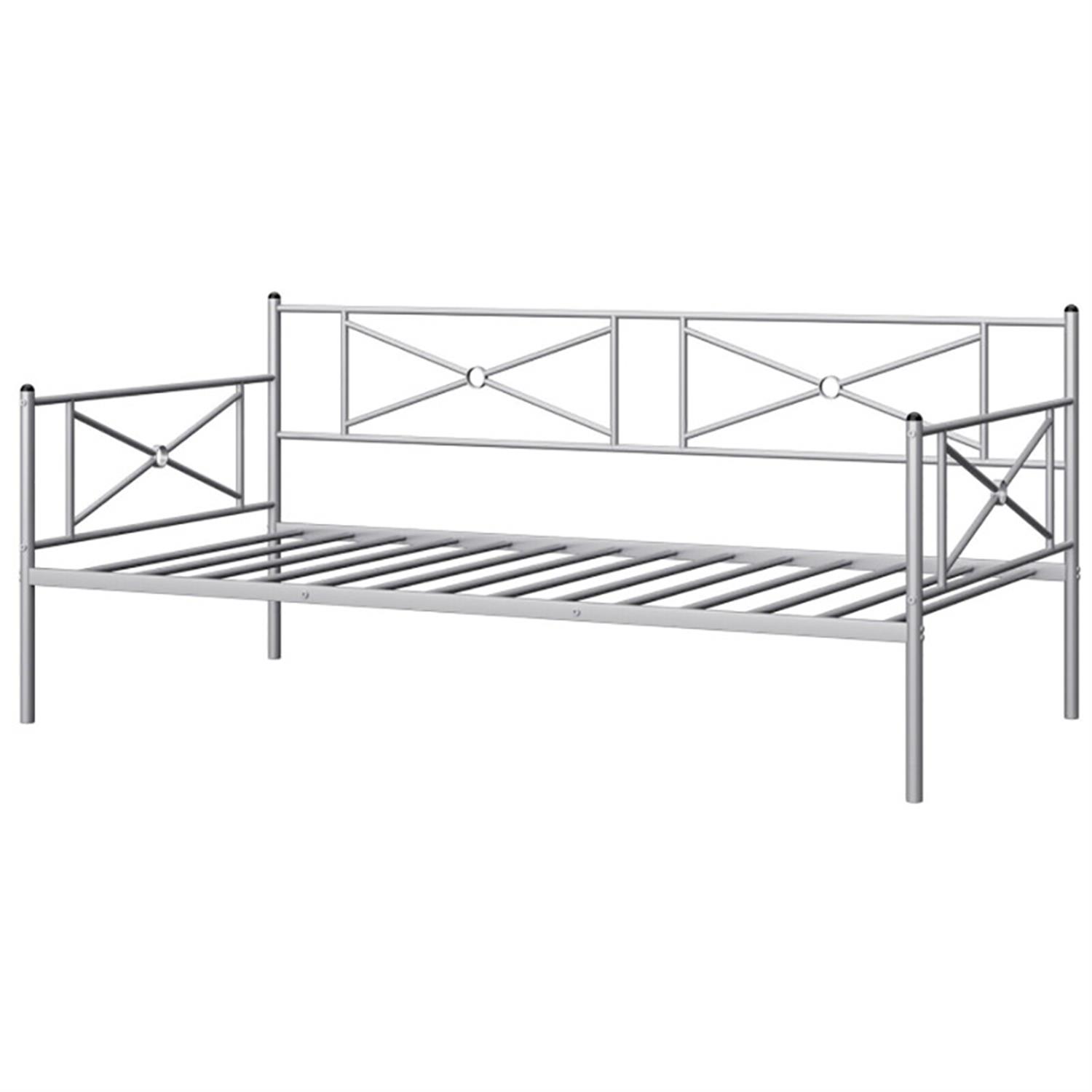 Finihen Metal Daybed Twin Bed Frame Stable Steel Slats Sofa Bed, Modern ...